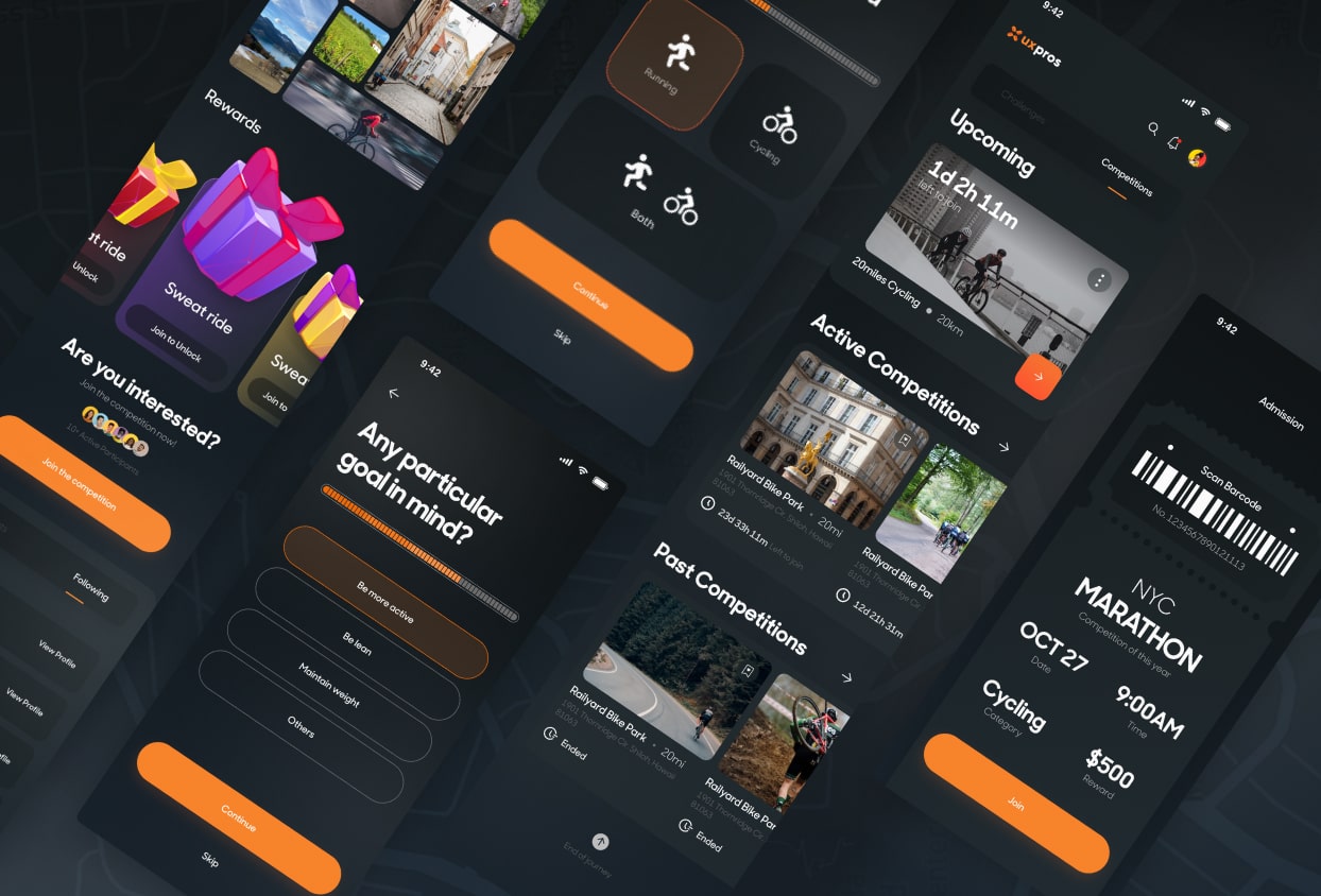 Run and Bike App UI Kit for Figma